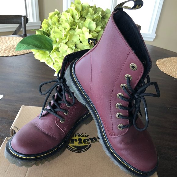 Dr. Martens | Shoes | Dr Martens Cherry Red Leather Luana Lace Up ...